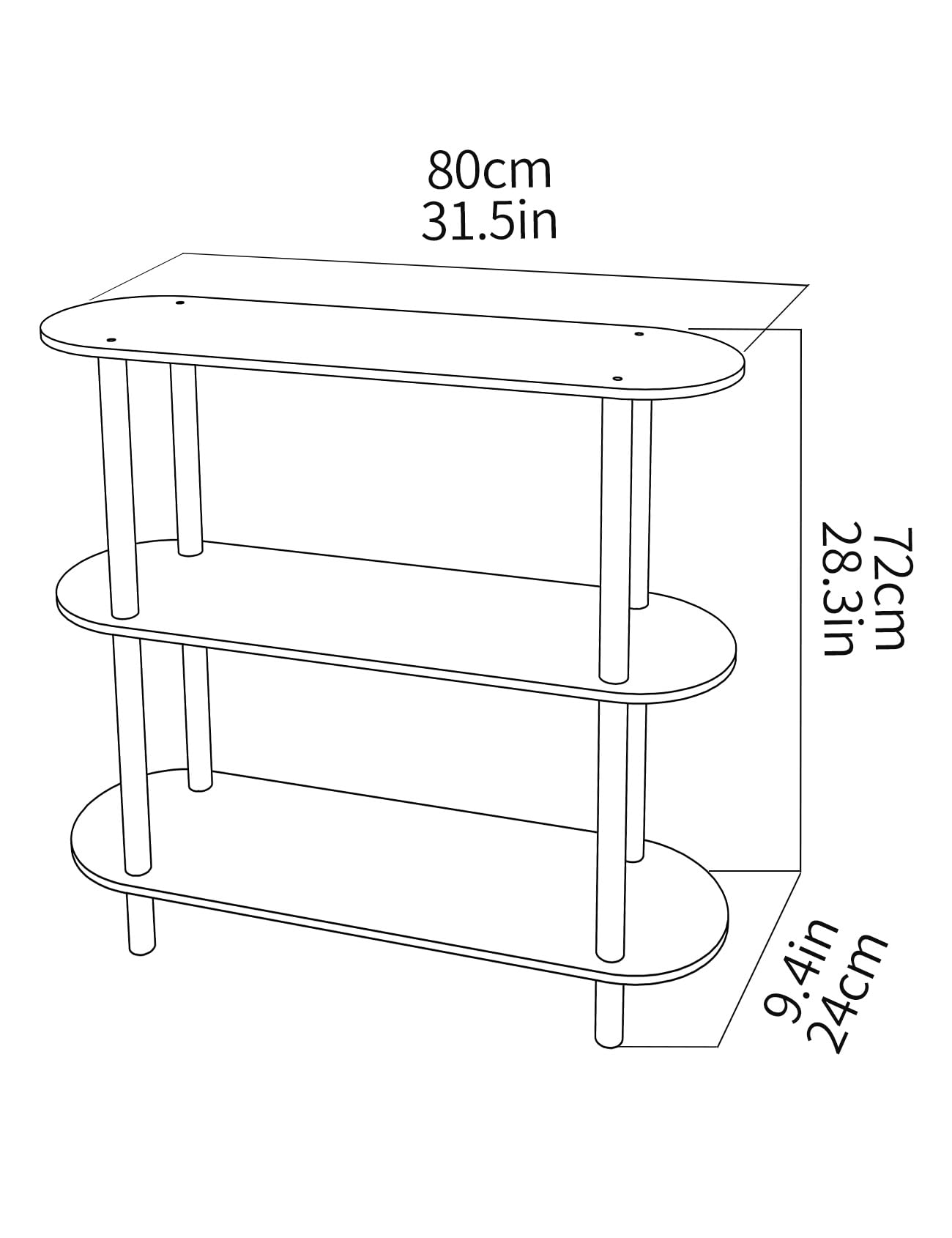 solaround Clear Bookshelf, Acrylic Bookcase with Open Book Shelf Console Table for Entryway Office Living Room Bedroom (3 Tier Clear)