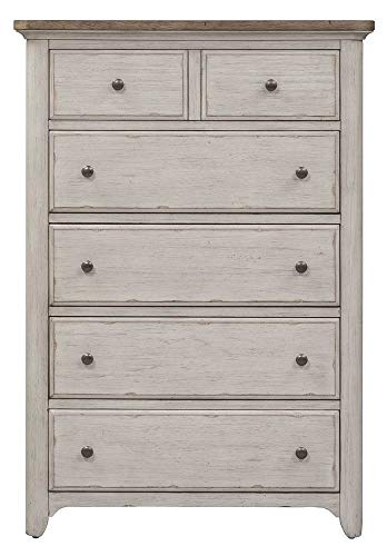 Liberty Furniture Industries Farmhouse Reimagined 5 Drawer Chest, W38 x D19 x H54, White