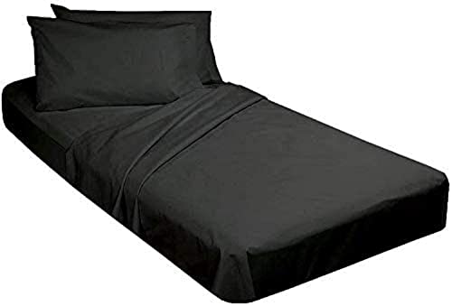Cot Sheets 30" x 80" Set - Sheets for Camp Bunk Bed - Cot Size Mattress Sheets Fitted for Narrow Twin/RV's Bunk/Cot Size/Guest Bed/Army Cot - 4 PCs Cotton Bed Sheets Fit Upto 8" Deep (Dark Grey)