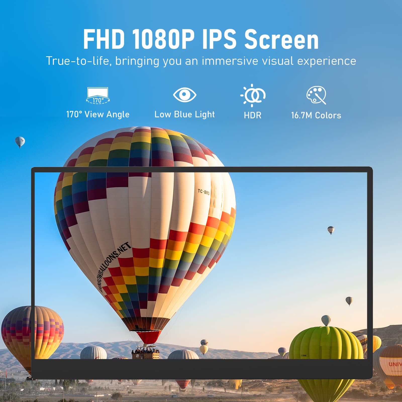 DECIONE Portable Monitor, 15.6 Inch 1080P FHD IPS USB C Second Laptop Screen, External Computer Display with Protective Case