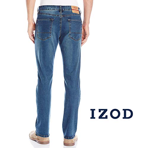 IZOD Men's Comfort Stretch Denim Jeans (Relaxed Fit), Indigo Blast, 36W x 30L