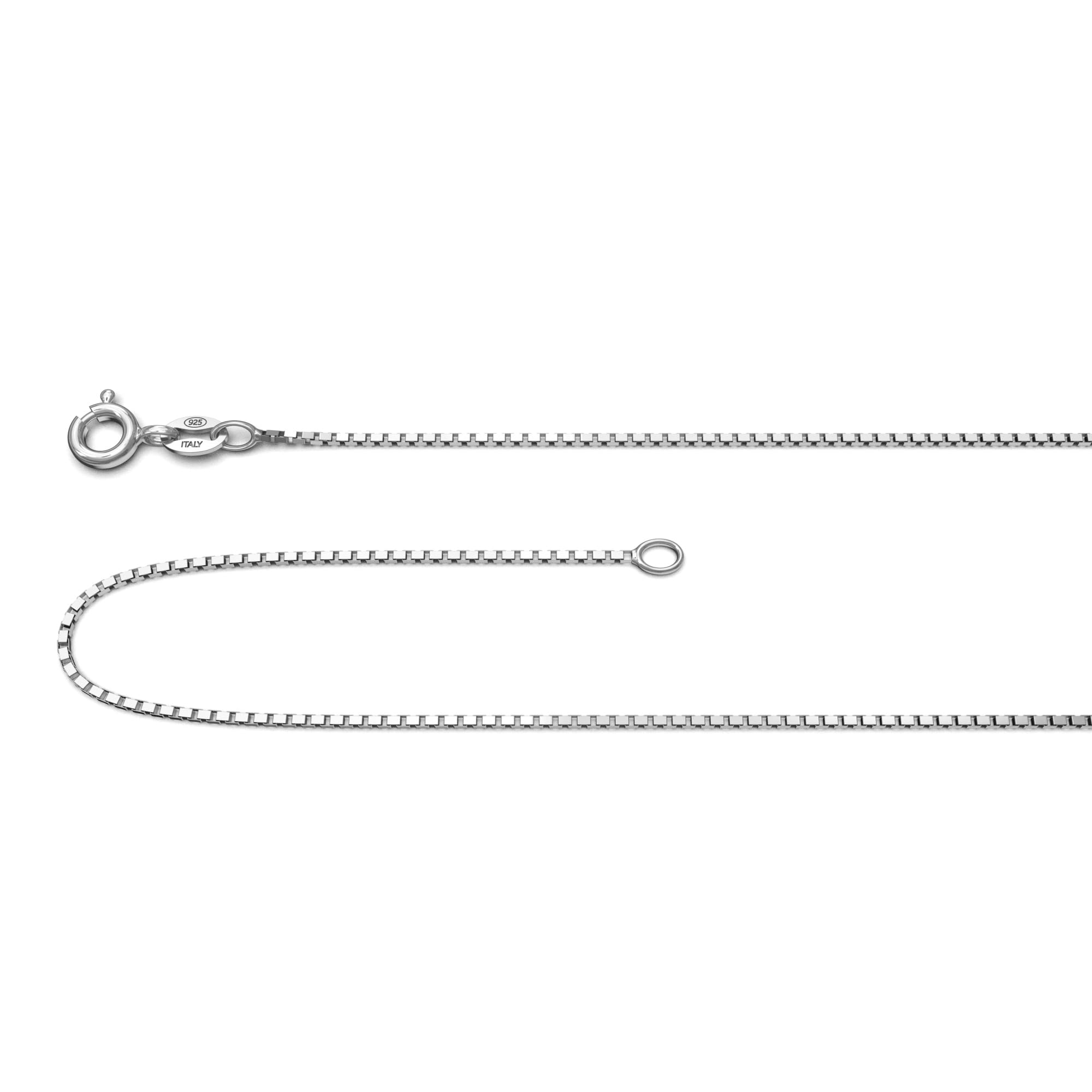 Bling For Your Buck 925 Sterling Silver .8mm Thin Italian Box Chain Necklace - 16"