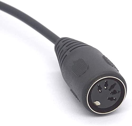 PIIHUSW 3.5mm 5 Pin Din MIDI Cable, 5-Pin DIN Plug Female to 3.5 (1/8in) TRS Stereo Male Jack Converter Cable for MIDI Keyboard IK Multimedia (1.5 Meter)
