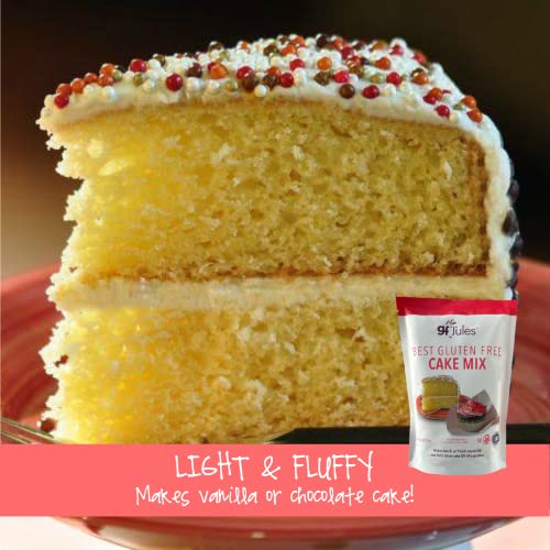 gfJules Certified Gluten Free Cake Baking Mix | Perfect for Cupcakes | No Grit, Non-GMO, Vegan, Kosher & Top 9 Allergen Free | Baking Alternative to Regular Cake Mixes | 29 Ounces