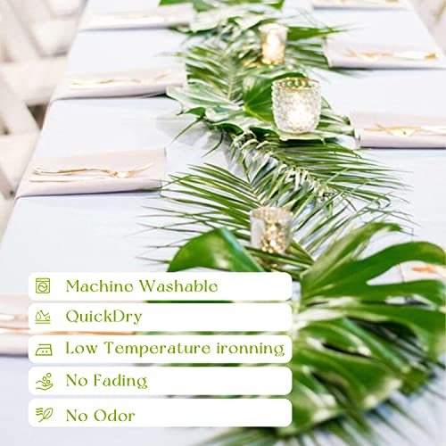 PlatolPro 6 Pack White Table Cloth Rectangle Table 60 X102 Inch White Table Cloths for Parties 6 Foot Manteles De Mesa De Tela para Fiestas Ideal for Wedding Receptions, Parties.(White, 6 Pack)