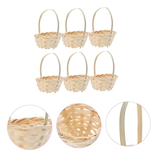 Cabilock 18 pcs mini flower basket candy gift baskets picnic basket wicker hamper doll bread baskets decoration for home flower vases decorative home décor wooden bamboo craft basket