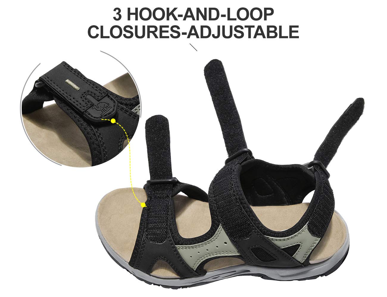 CAMEL CROWN Comfortable Hiking Sandals for Women Waterproof Sport Sandals for Walking Beach Water with Arch Support