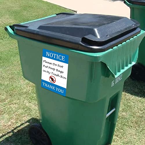 Please Do Not Put Poop Bags in My Trash Bin Sticker 10X7 inch Do Not Put Poop Bags in My Trash Bin Labels 8 Pack Pet Label for Trash Cans,Apartments,Stores,Parks