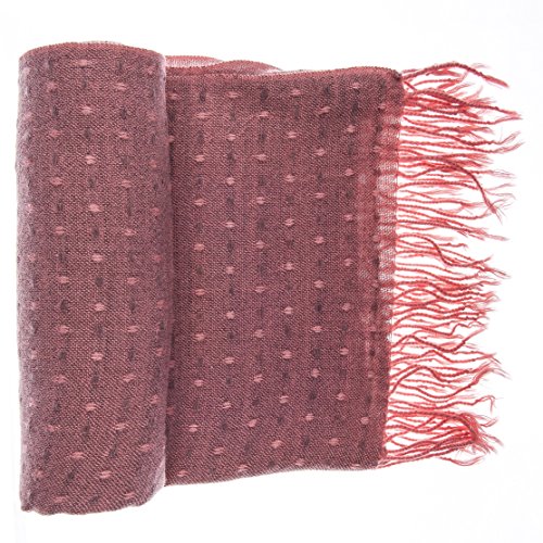 Noble Mount 'Toasty' Warm Soft Premium Winter Scarf - Dot Pattern - Dusty Pink