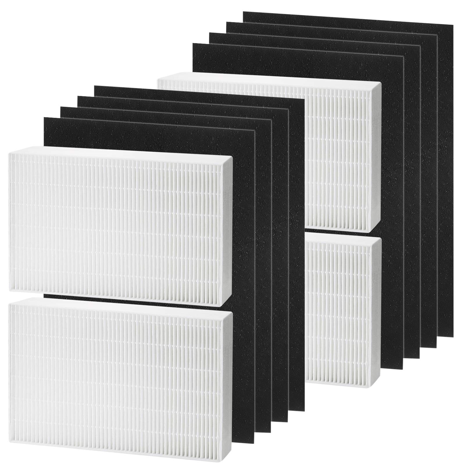 isinlive HPA200 HEPA Filter Replacement Compatible with Honeywell HPA200 HRF-ARVP200 Series Air Purifier HPA200, HPA201, HA202, HPA204, HPA250, HPA5200, 4 HEPA R and 8 Precut Carbon Pre-Filters A