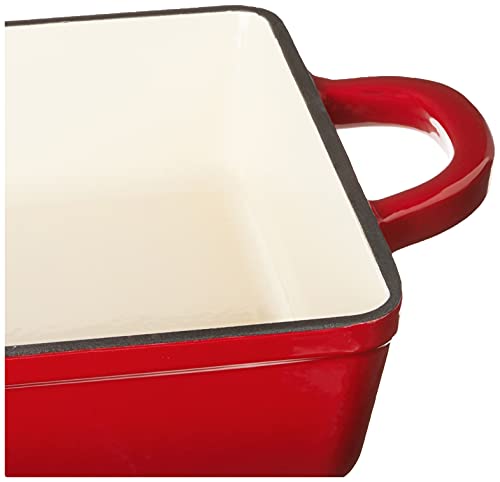 Crock Pot Artisan 13 Inch Enameled Cast Iron Lasagna Pan, Scarlet Red