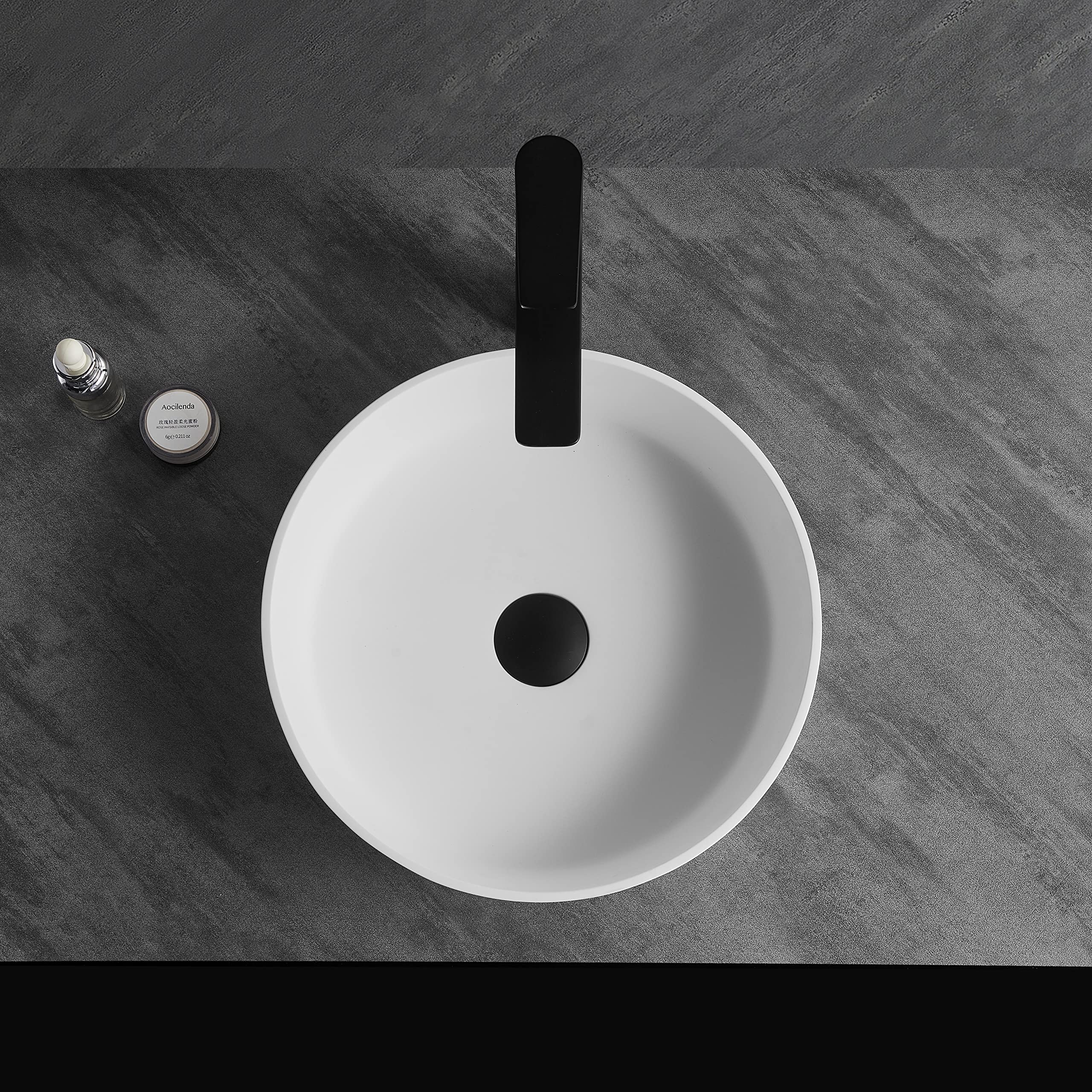 Bathroom Sink Console Sinks with Round Wash basin for Bathroom,Hotel,Bar（White） (14.96"(L)x14.96"(W)x4.72 "(H))