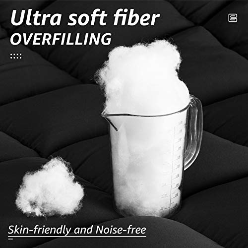 HYLEORY All Season California King Size Bed Comforter - Cooling Down Alternative Quilted Duvet Insert with Corner Tabs - Winter Warm - Machine Washable - Grey, 96 x 104 Inch