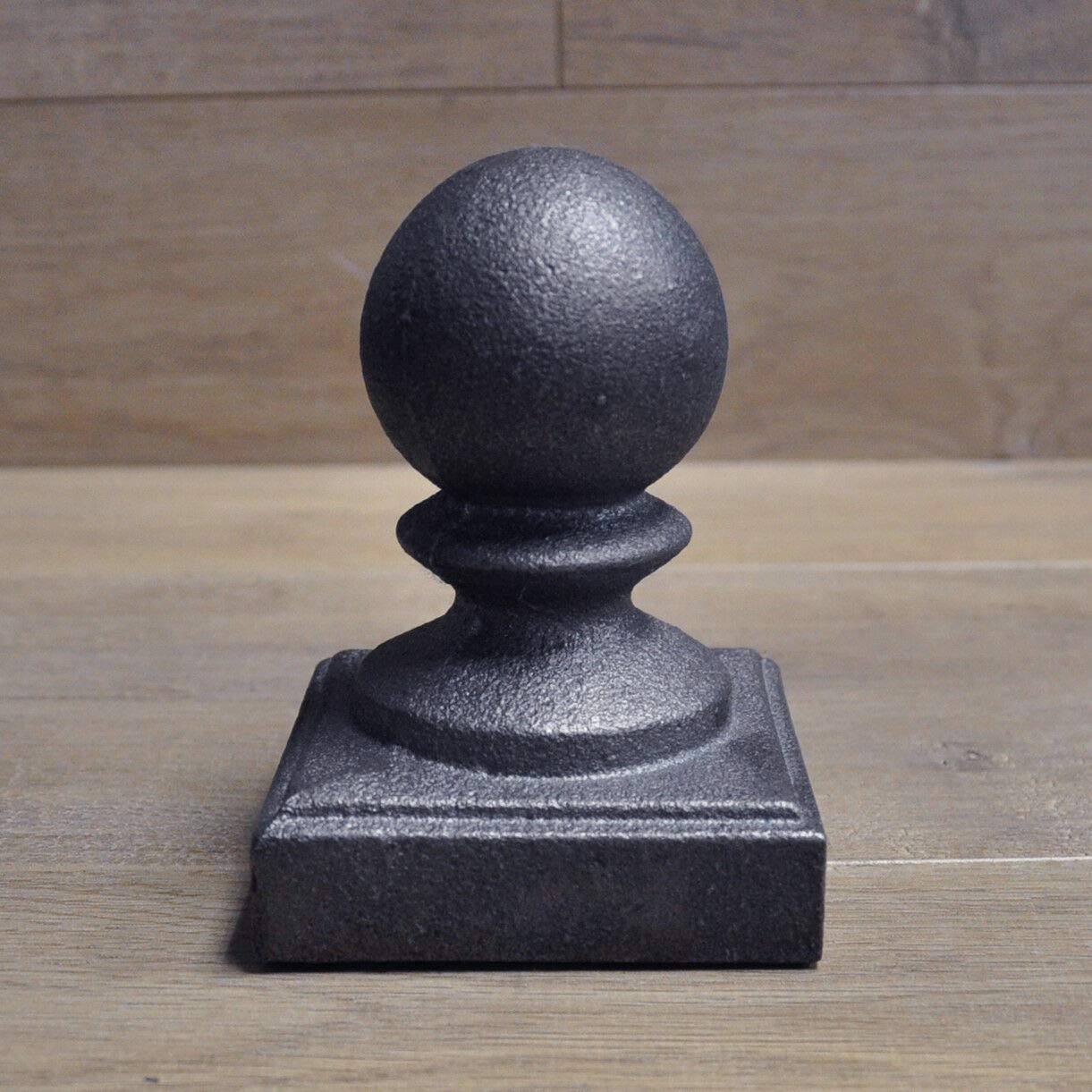 Cast Iron Ball Fence Finial Square Topper Post Caps - for 3 x 3 Posts