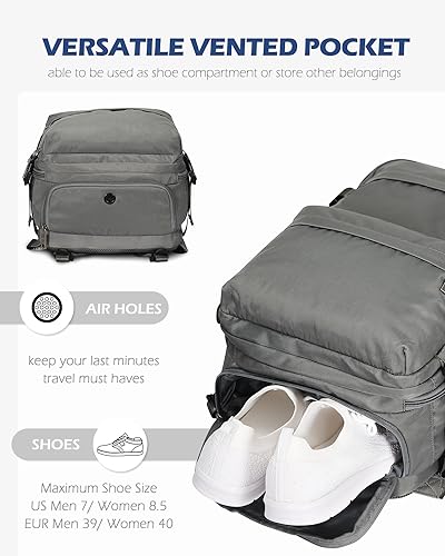 Hynes Eagle 20L Travel Backpack Carry on Backpack Women Men Personal Item Bag for Spirit Airlines Small Nylon Laptop Backpack 14 inches Grey