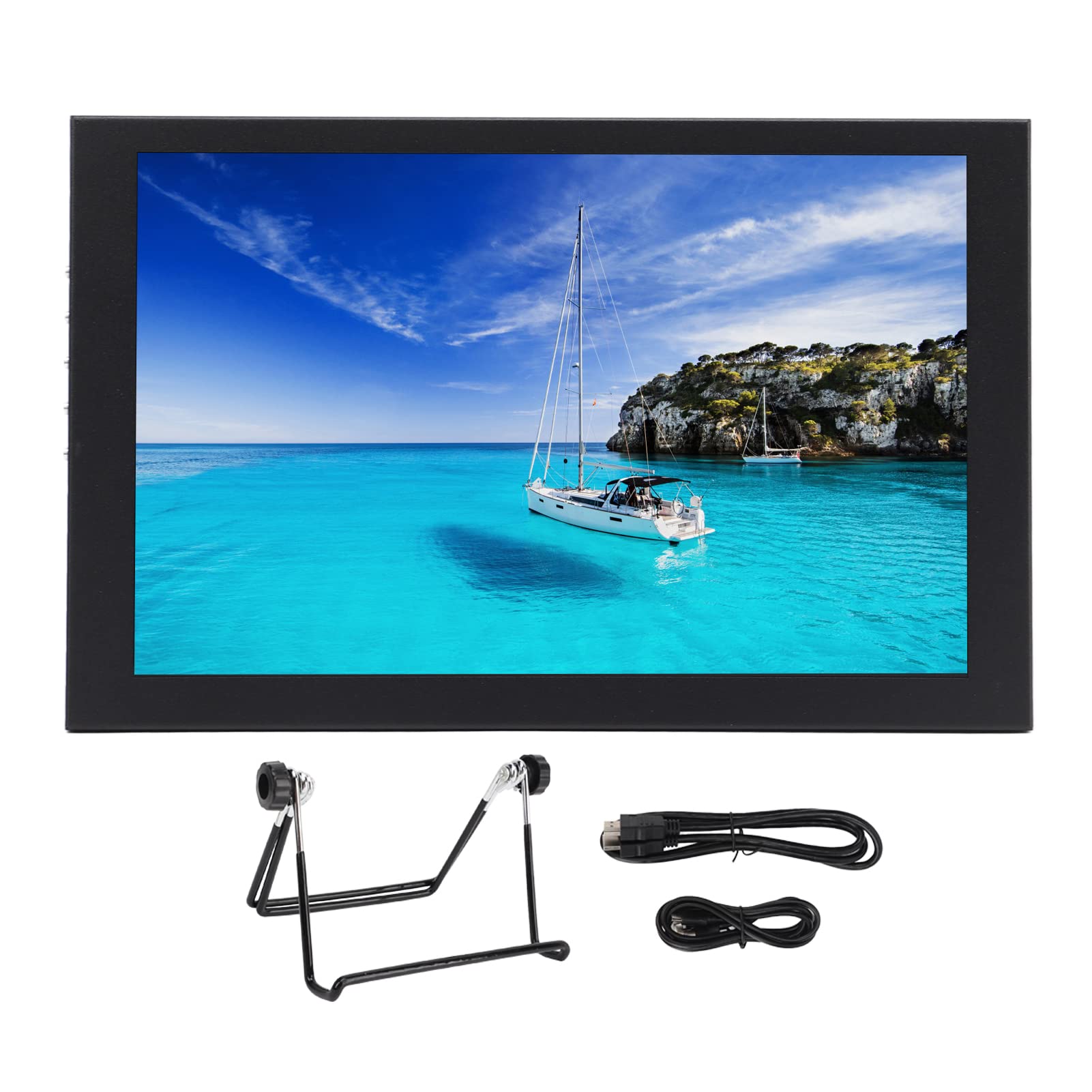 CCYLEZ 10.1in Capacitive Display, 1280x800 HD Portable Touch Screen Monitor with M4, Menu Function, Built in Speaker, Support HD Multimedia VGA Interface for Home Car Bedroom