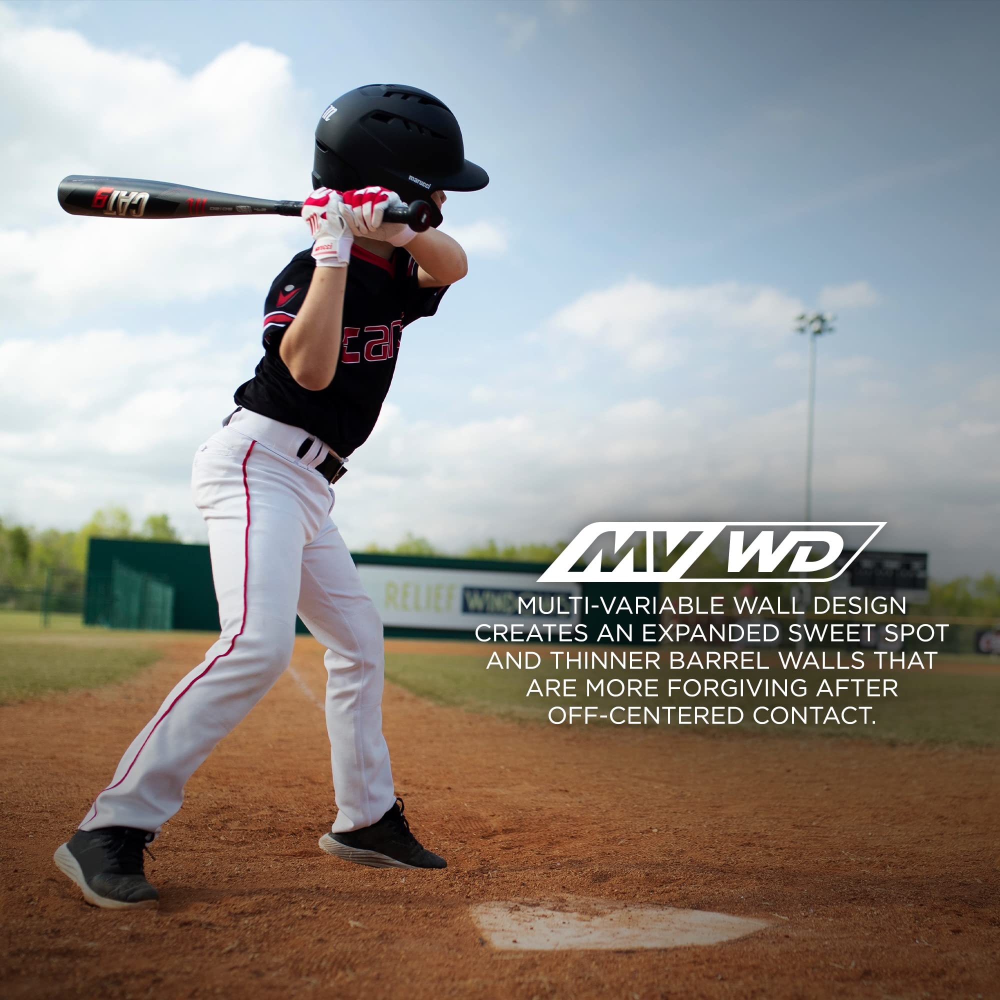 Marucci CAT9 -10 USSSA Junior Big Barrel Youth Metal Baseball Bat, 2 3/4" Barrel, 25"/ 15 oz