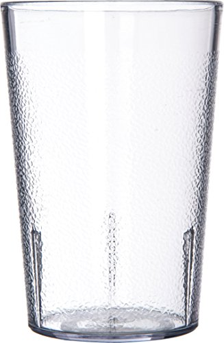 Carlisle FoodService Products Stackable Tumbler with Pebbled Exterior for Kitchen, Restaurants, And Fast Food, Plastic, 8 Ounces, Clear, (Pack of 24)