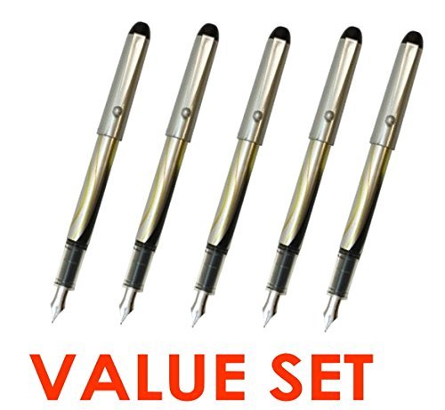 Pilot V Pen (Varsity) Disposable Fountain Pens, Black Ink, Small Point Value Set of 5(with Our Shop Original Product Description)