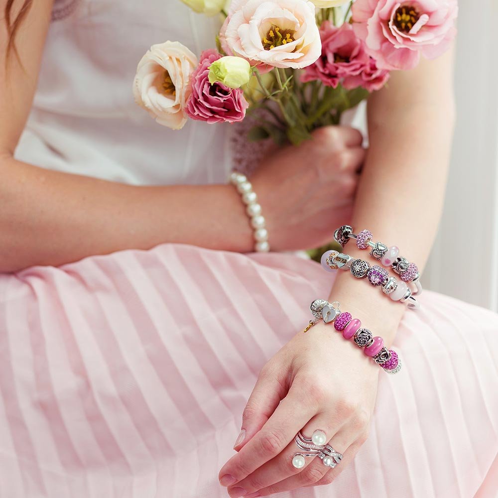 Bling Jewelry Flower CZ Pearl Engagement Ring - Size 7