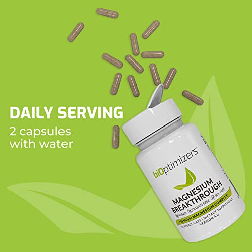 Magnesium Breakthrough Supplement 4.0 - Has 7 Forms of Magnesium: Glycinate, Malate, Citrate, and More - Natural Sleep and Brain Supplement - 30 Capsules