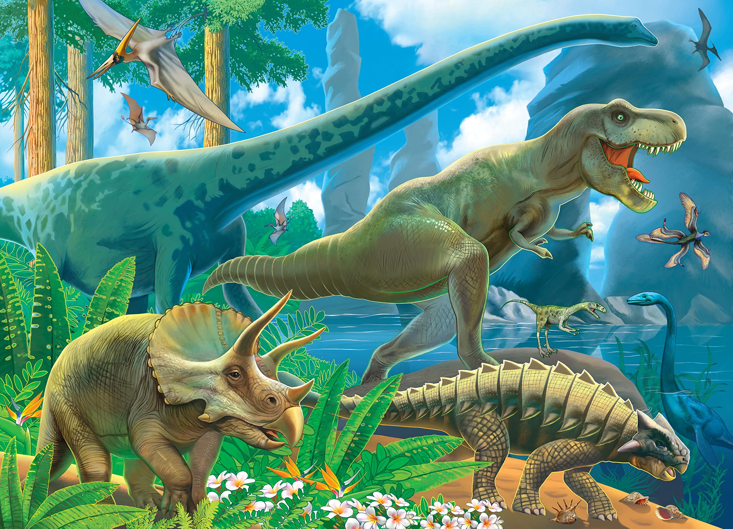 Planet of The Dinosaurs Jigsaw Puzzles for Kids Ages 4-8 | Fun & Entertaining Toys for Children | Epic Educational Birthday for Boys & Girls