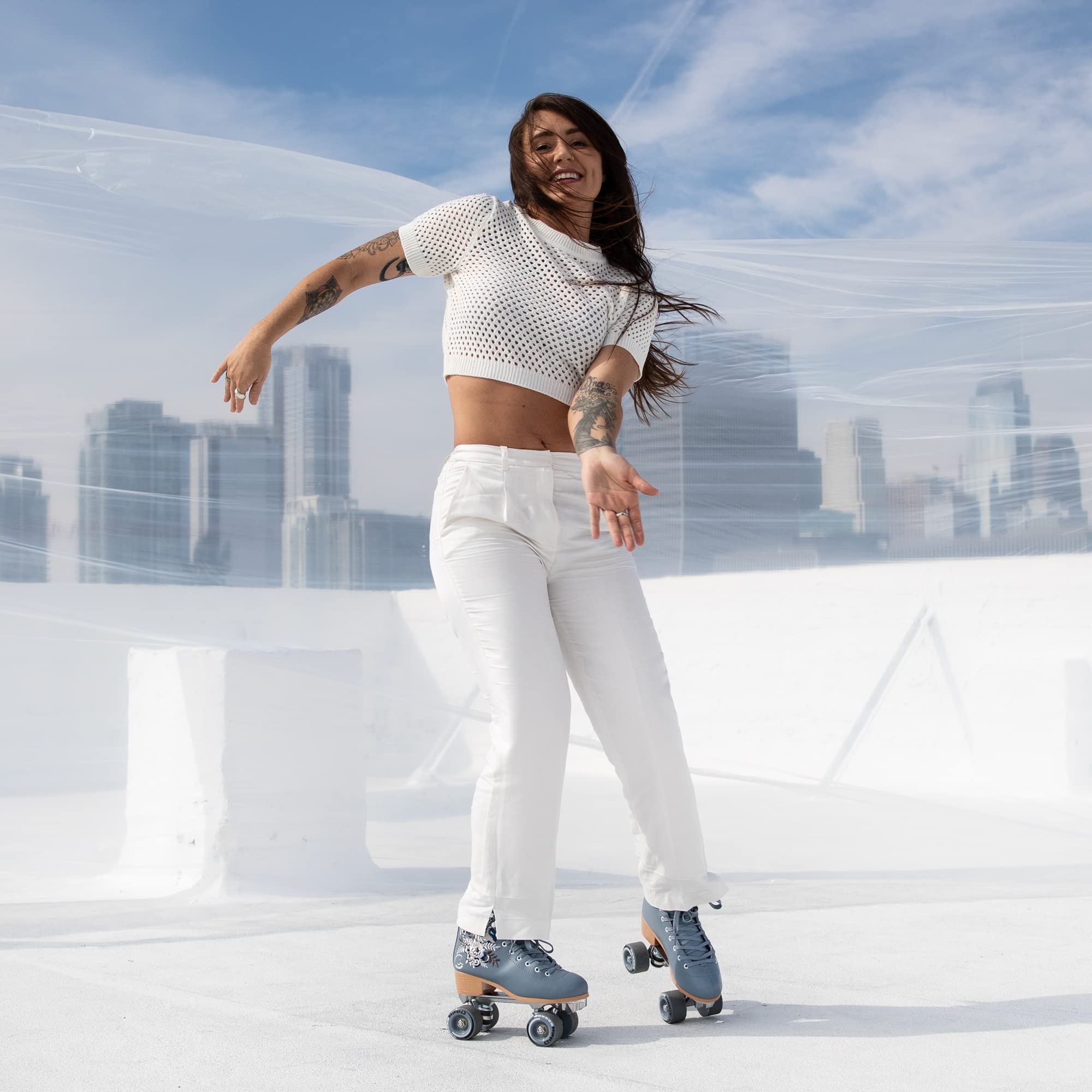 C SEVEN C7skates Cute Roller Skates for Girls and Adults (Edelweiss, Women's 9 / Men's 8)