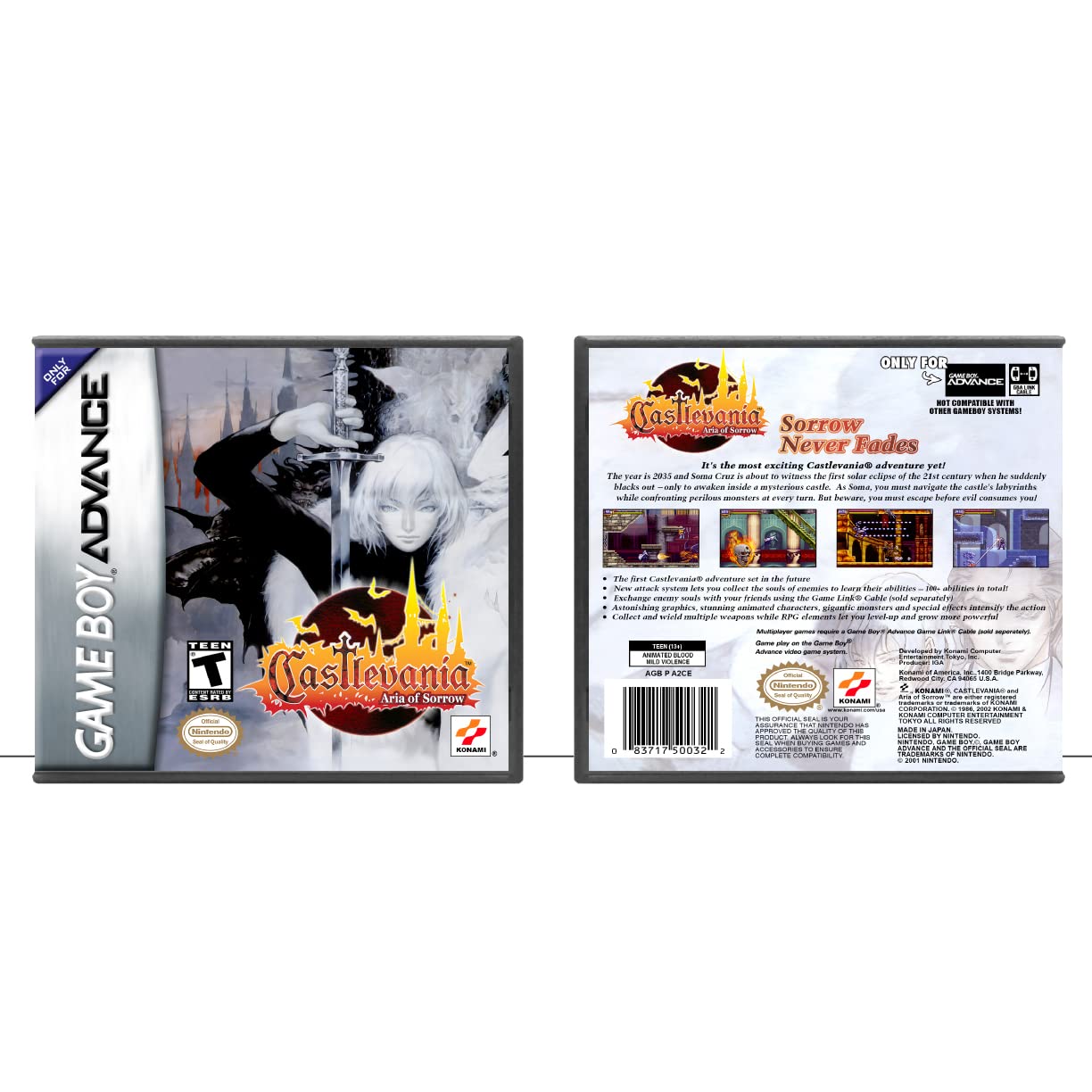 Castlevania: Aria of Sorrow | (GBA) Game Boy Advance - Game Case Only - No Game