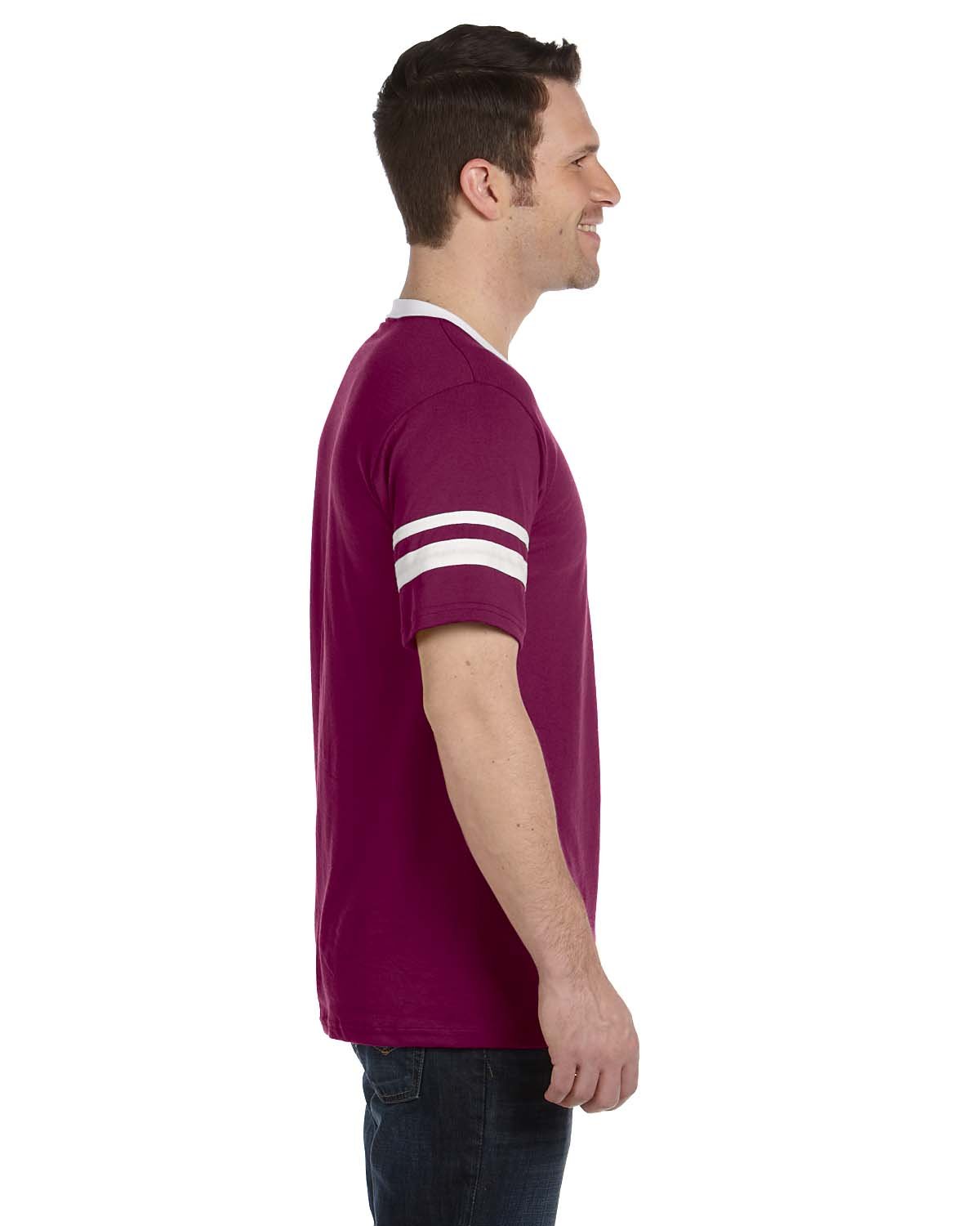 Augusta Sportswear Men's Sleeve Stripe Jersey, MAROON/WHITE, X-Large