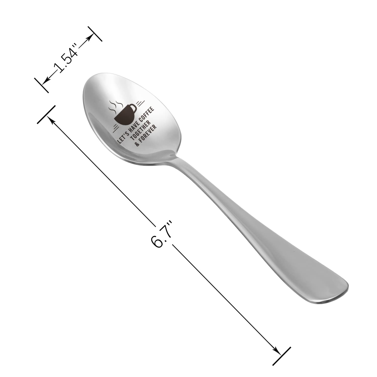 Couple Gifts Friends GiftsâLet's Have Coffee Together & Forever Engraved Spoon Personalized Gift for Valentine's Day gift,Birthday Gift,Thanksgiving Day Gift,Christmas Gift(2PCS)