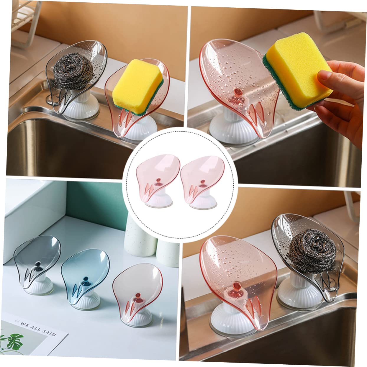 Cabilock 2pcs Soap Box Soap Drip Tray Wall Soap Dispenser Tray Wall Soap Dispenser Bracket Drain Soap Container Wall Hand Soap Dispenser Wall Soap Rack Foam Soap Shelf Plastic Tub to Rotate