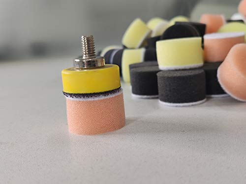 SHINA 150pcs 1 Inch 25mm Buff Polishing Polisher Pad Kit with 1pc M6 Backer Plate for Car Polisher