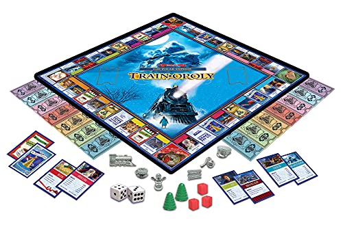 MasterPieces Opoly Board Games - The Polar Express Train Opoly - Officially Licensed Board Games for Adults, Kids, & Family