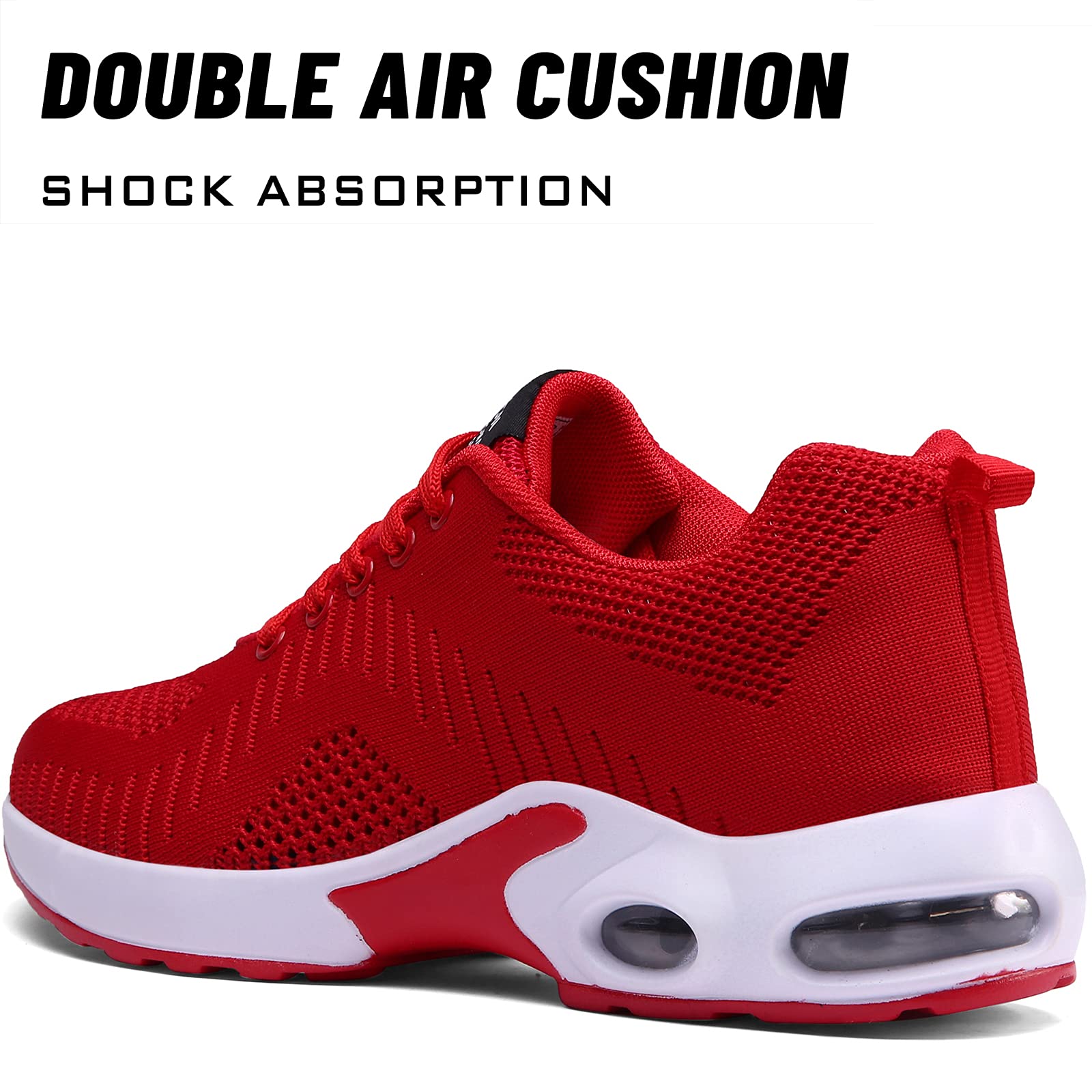 CASMAG Women's Walking Outdoor Jogging Cross Trainer Running Shoe Walking Shoes Red 8.5 M US