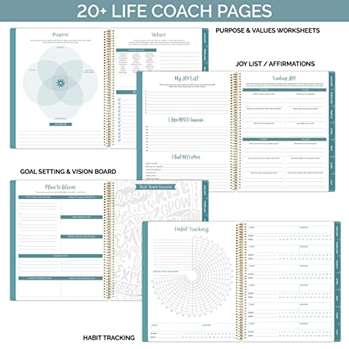 bloom daily planners All in One Ultimate Monthly & Weekly Undated Calendar Planner, Notebook, Sketch Book, Grid Pages, Coloring Book and More! 9" x 11" - Interchangeable Cover