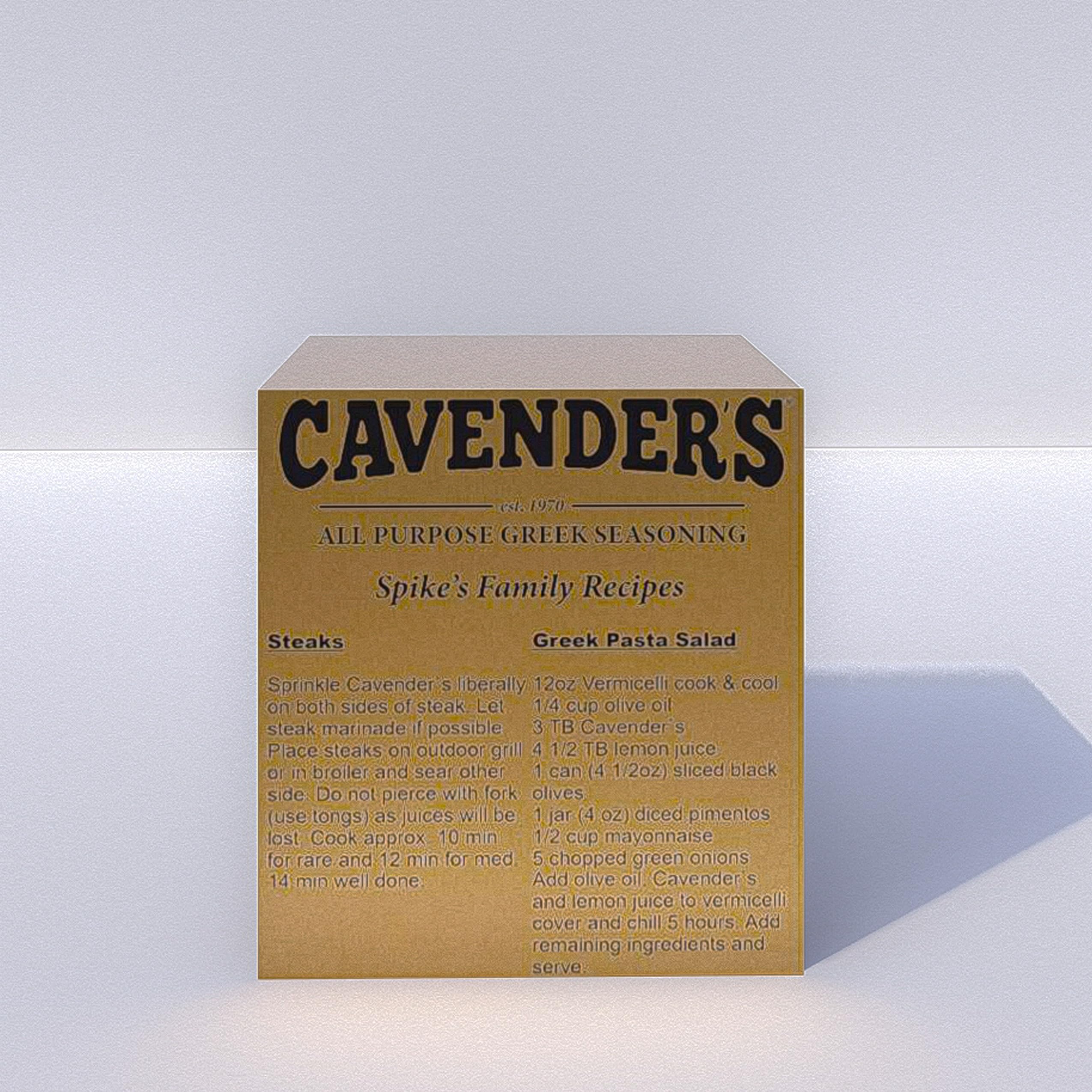 Cavender's All Purpose Greek Seasoning - 8 oz (pack of 4) and exclusive Cavender's Recipe 4 Pack box!!