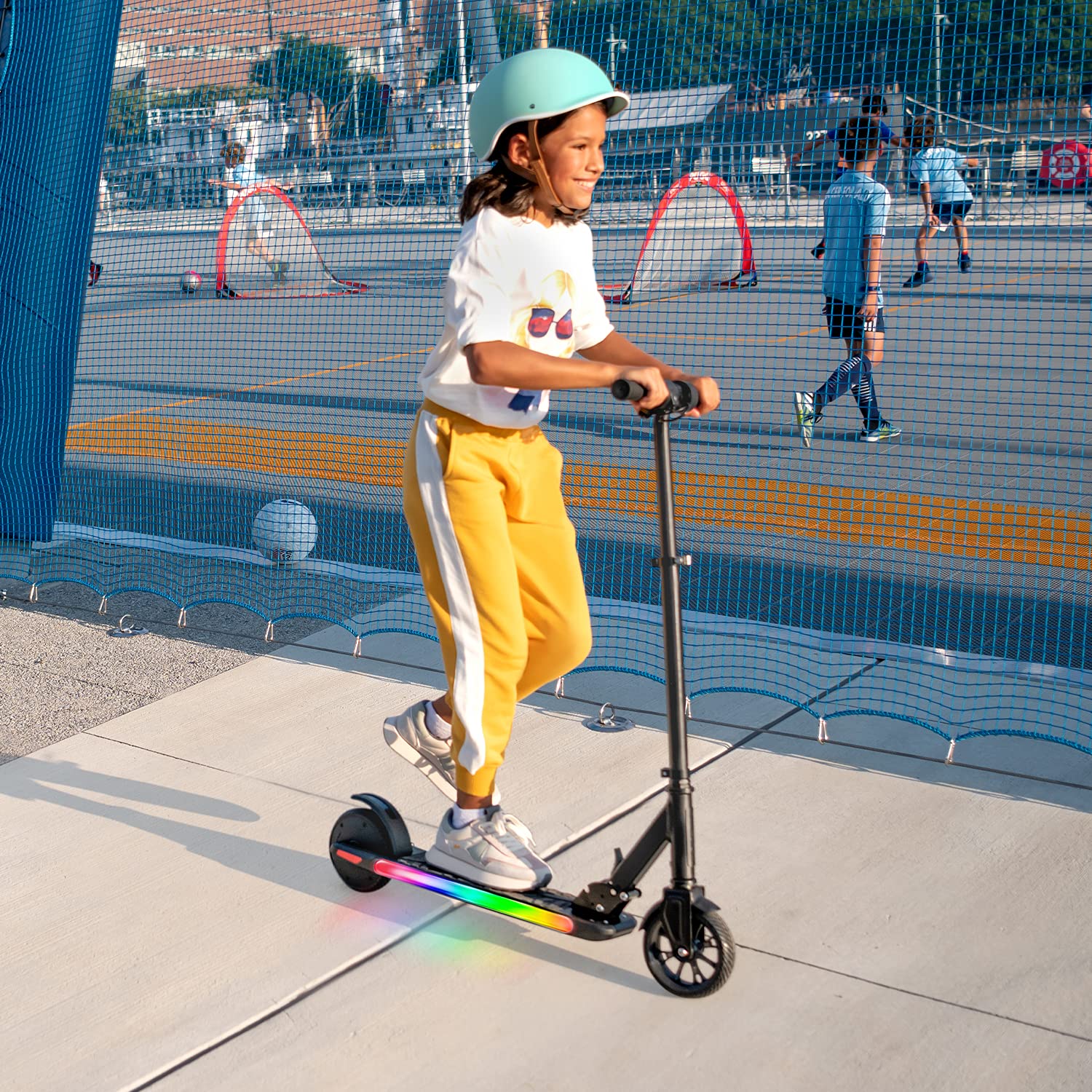 Jetson Omega Electric Scooter, Up to 10 MPH, Range Up to 5 Miles, 150-Watt Motor, Foldable, 3 Speed Mode, Light-Up Deck, Ages 8+, Black, JOMEGA-BLK
