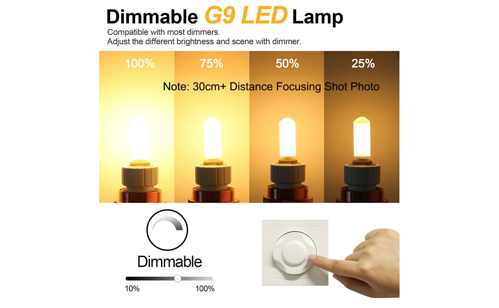 Doodays G9 LED COB Bulb Dimmable 3.5W, 410lm(40W T4 G9 Halogen Equivalent),2700K Soft Warm White, 120V, No Flicker, Chandelier Light Bulb Replacement(6 Pack)
