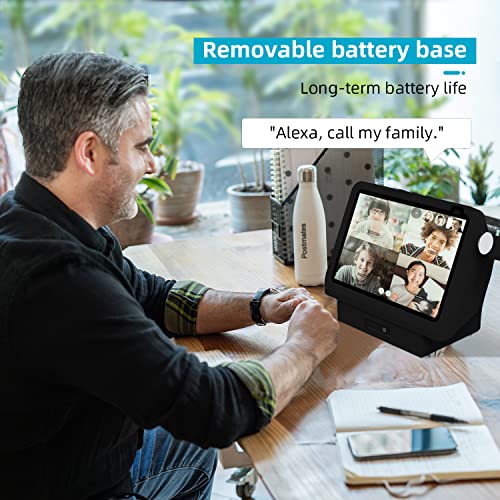 Battery Base for Show8 1st & 2nd Gen, Portable Show8 2nd Charger, Xiaodu Smarts Speaker Battery Stand 15600mAh, 9.5 Hours Work Time Protector with Handle,Black…