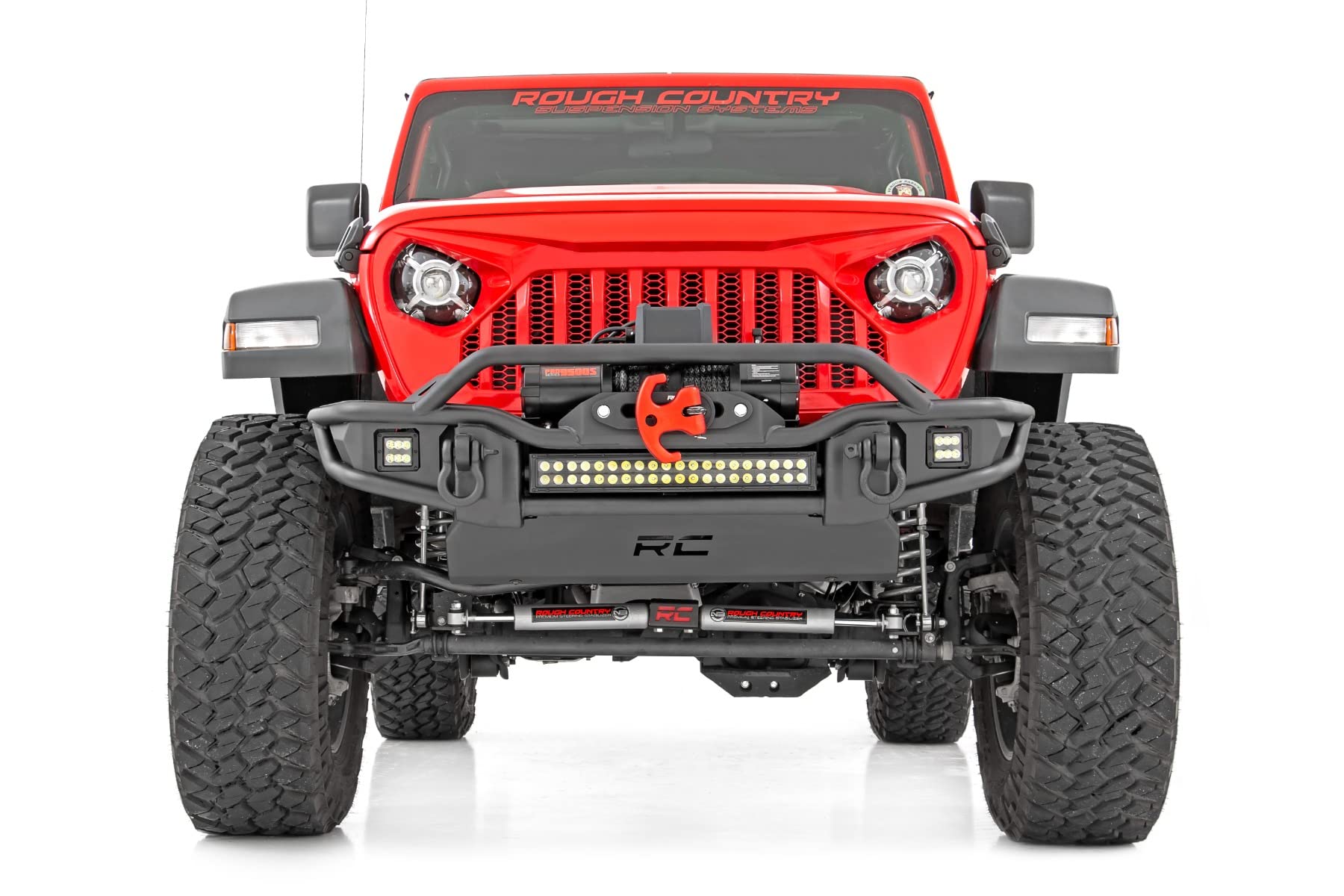 Rough Country Tubular Front Bumper for 07-24 Jeep Gladiator JT/JK & JL - 10647
