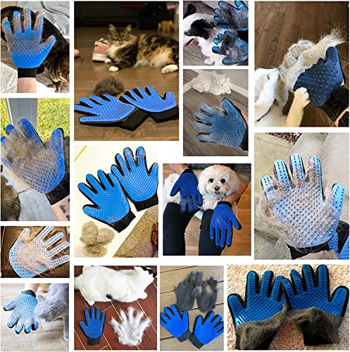 Pet Hair Grooming Gloves - Gentle Pet Hair Deshedding glove and Bath Tool