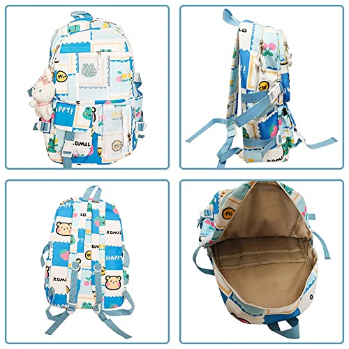Futuredream Cute Aesthetic Backpacks ,For Teens Laptop Backpacks , Bookbags for Teens Girls Women (With Rabbit Doll Pendant)