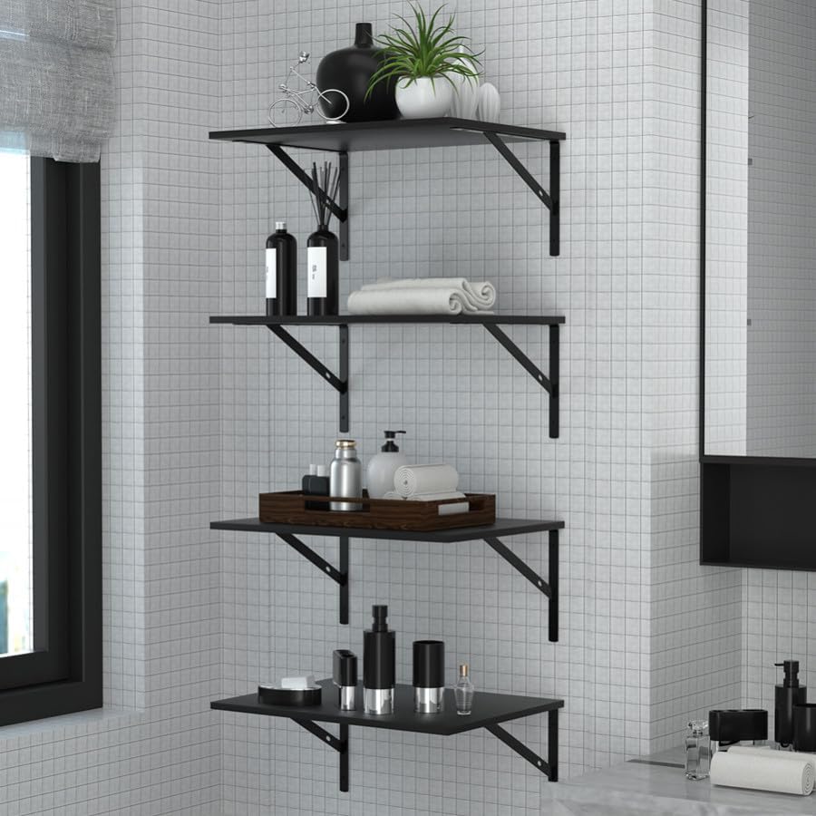 Deep Floating Shelves for Wall, 12 Inch Deep White Shelves for Bedroom, Large Wall Shelf for Living Room, Kitchen, Bathroom, Laundry Room and Decor Storage
