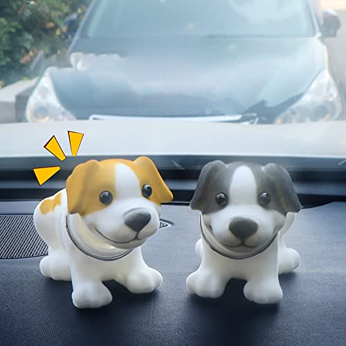 Car Dashboard Head Dog,MoreChioce Resin Bobblehead Puppy Ornament Miniature Dog Figurines Car Dashboard Decoration Shaking Head Dolls Auto Interior Accessory,Purple