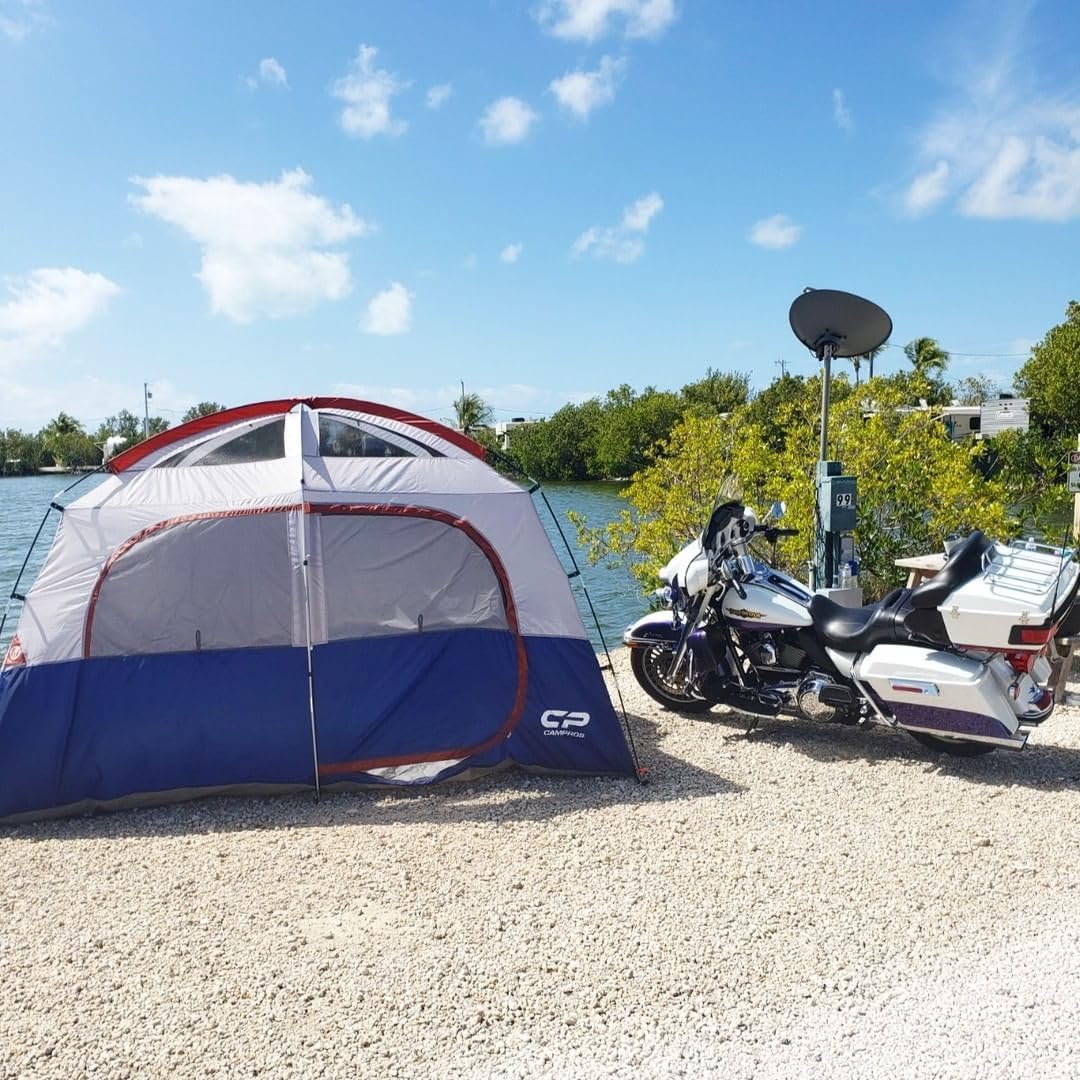 CAMPROS CP Tent-6-Person-Camping-Tents, Waterproof Windproof Family Tent with Top Rainfly, 4 Large Mesh Windows, Double Layer, Easy Set Up, Portable with Carry Bag - Blue