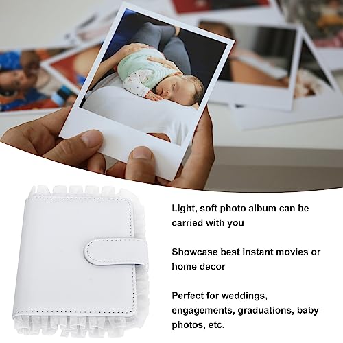 Camera Picture Holder, Universal Mini Film Photo Album with Cute Lace for Display (White)