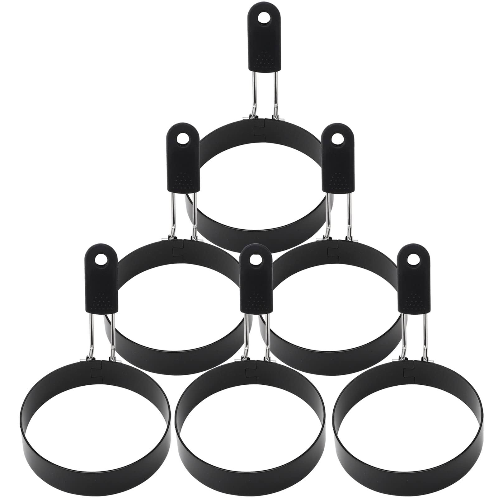 Egg Rings 6 Packs 3 Inch Stainless Steel Nonstick Egg Ring for Frying Eggs Round Cooking Egg Pancake Mold Egg Mold for Griddle (7.5cm*6)