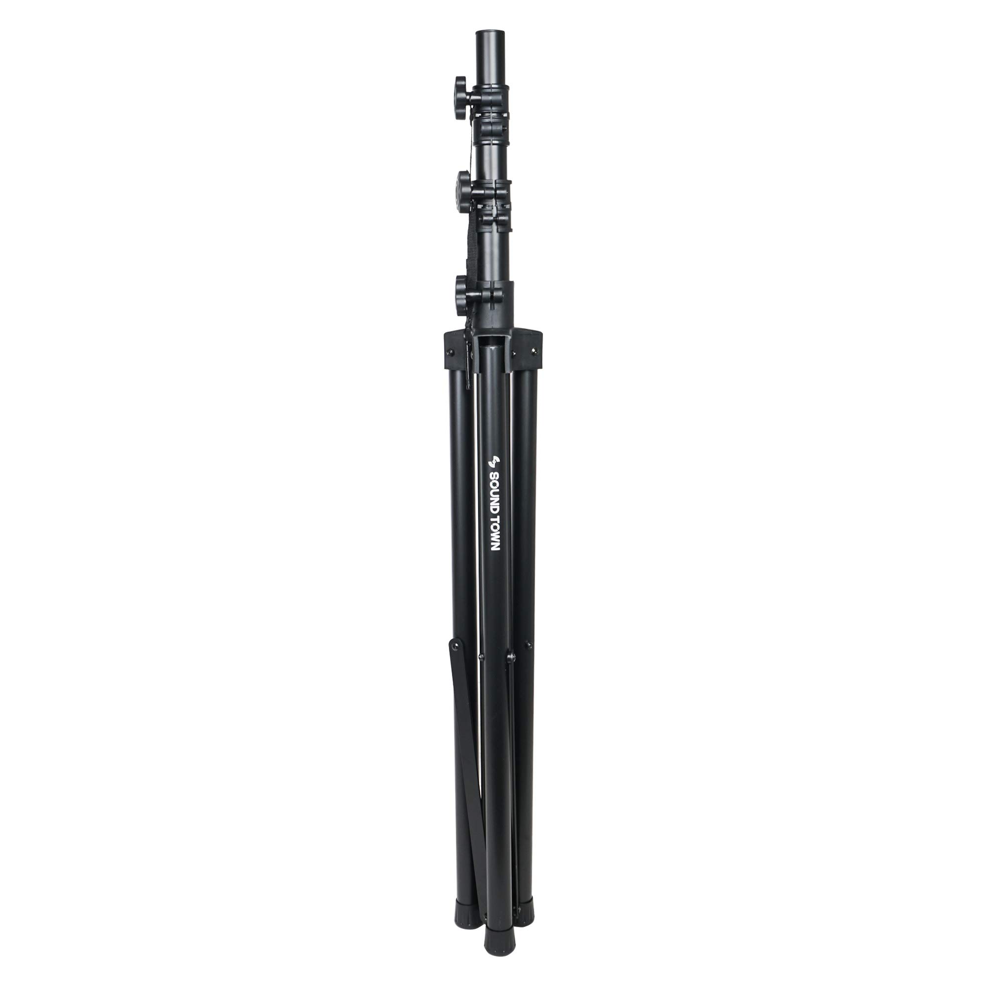 Sound Town DJ Lighting Stand-Adjustable Height, 10.3 ft Tall with Side Bars and Tripod Base (STLS-011)