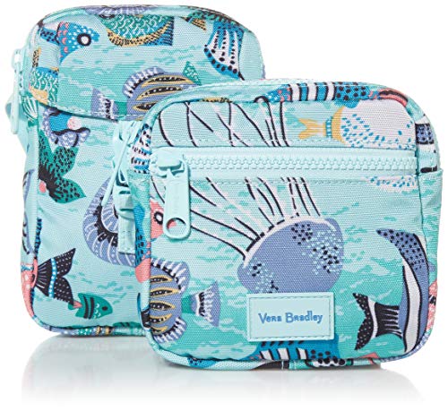 Vera Bradley Women's Recycled Lighten Up Reactive Convertible Belt Bag Sling Crossbody Bag, Paisley Wave Fish, One Size