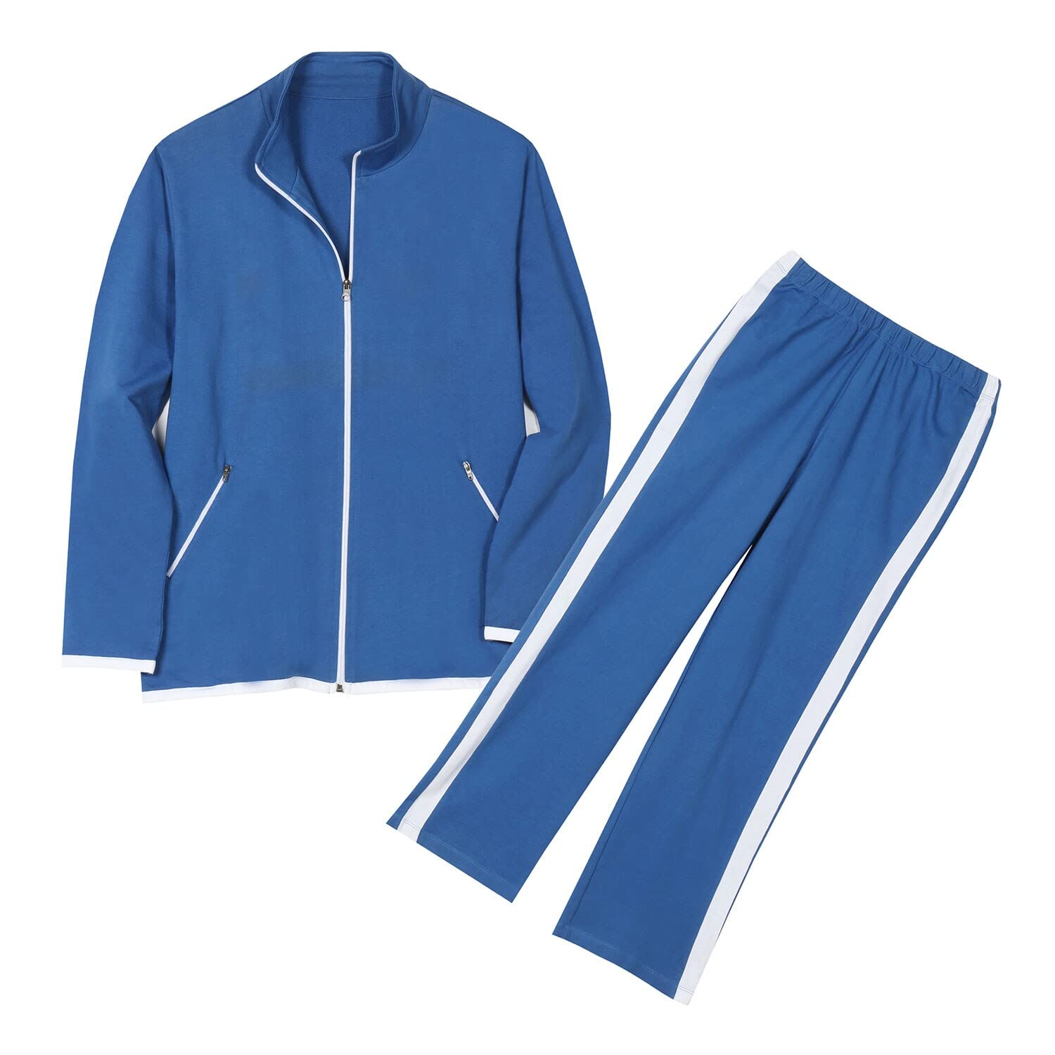 CATALOG CLASSICS Womens Sweat Suits 2 Piece Set Jogger Track Suits for Women Set, Royal, Large
